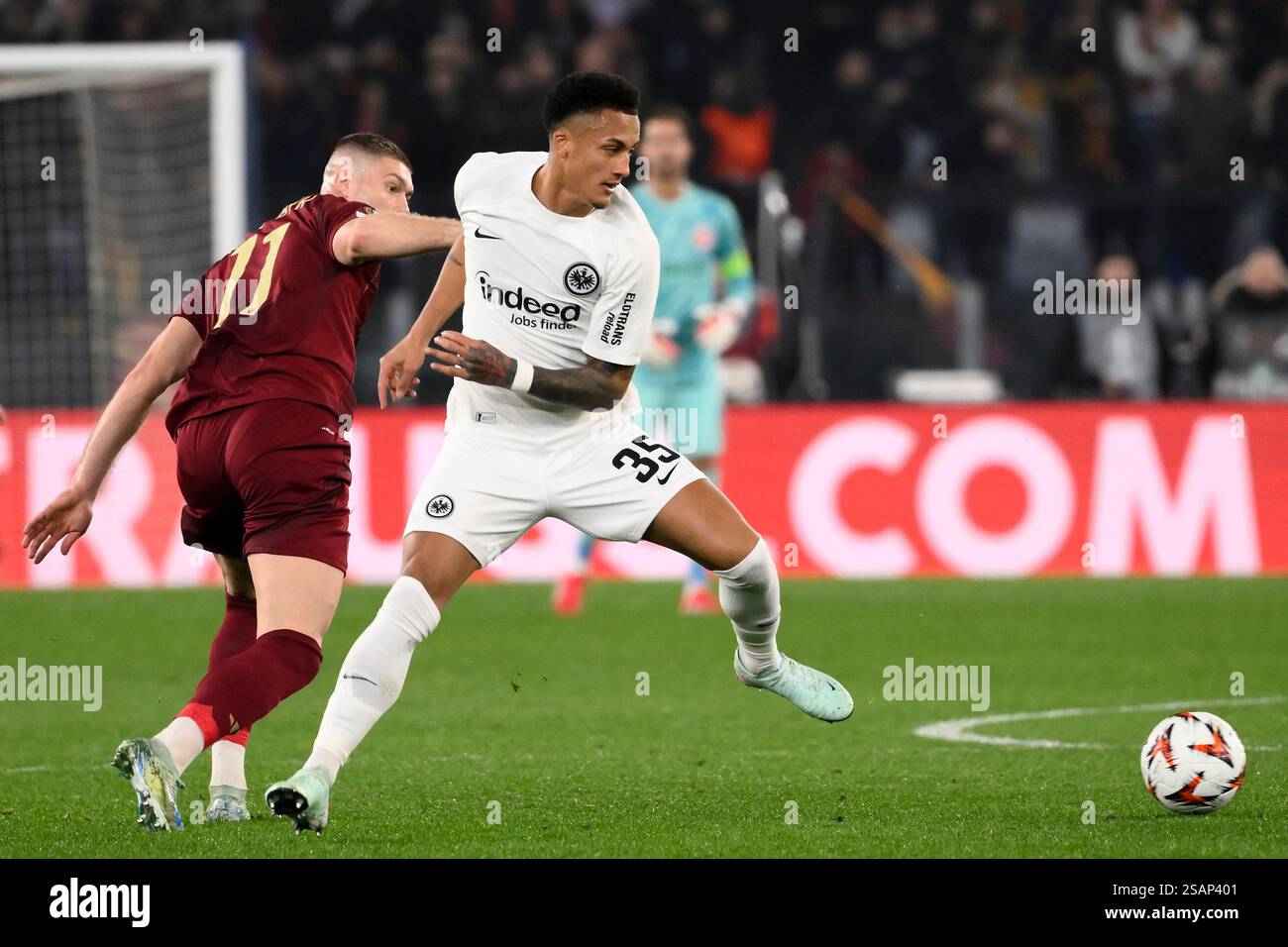 Rome, Italy. 30th Jan, 2025. Artem Dovbyk of AS Roma and Lucas Silva ...