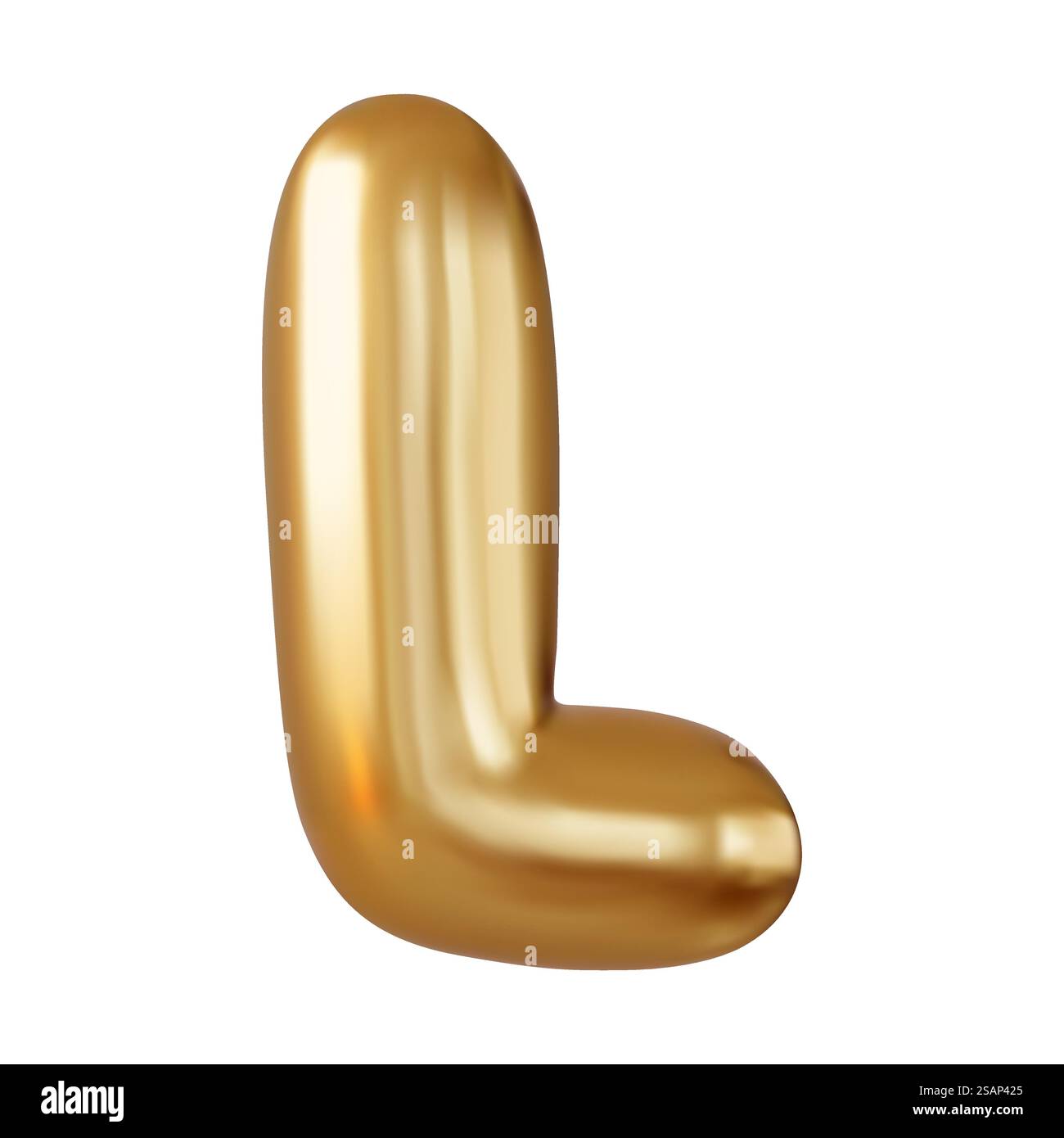 3d letter L uppercase gold color, Realistic 3d design in balloon style ...