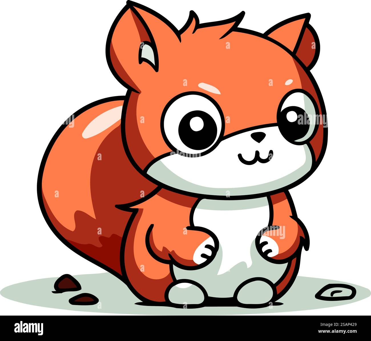 Squirrel cartoon character. Cute little animal. Vector illustration ...