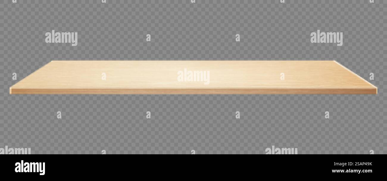 Wooden surface of desk isolated on transparent background. Kitchen top ...