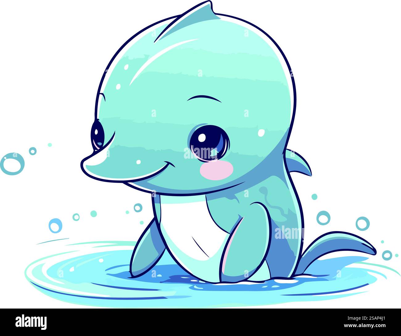 Dolphin swimming in the wild Cut Out Stock Images & Pictures - Alamy