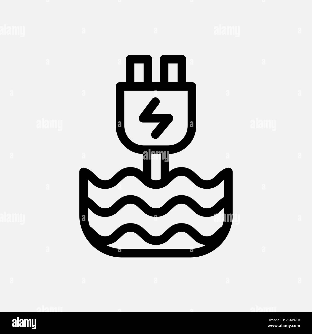 Charge water energy icon line, free energy, ecology, renewable and ...