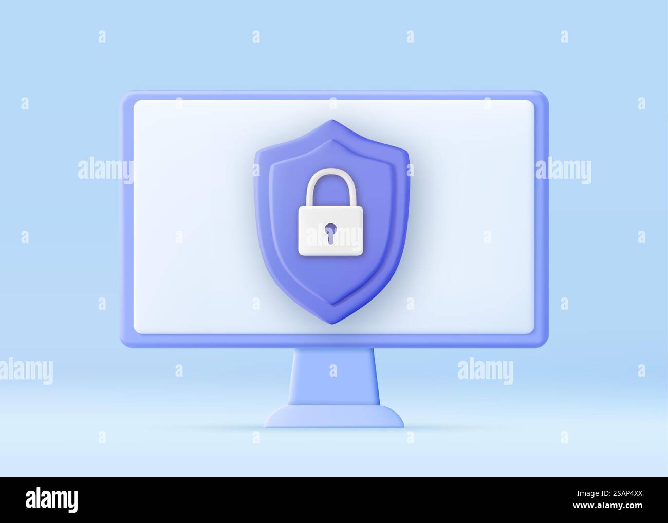 3D Cyber security technology concept. personal data protection. Data ...