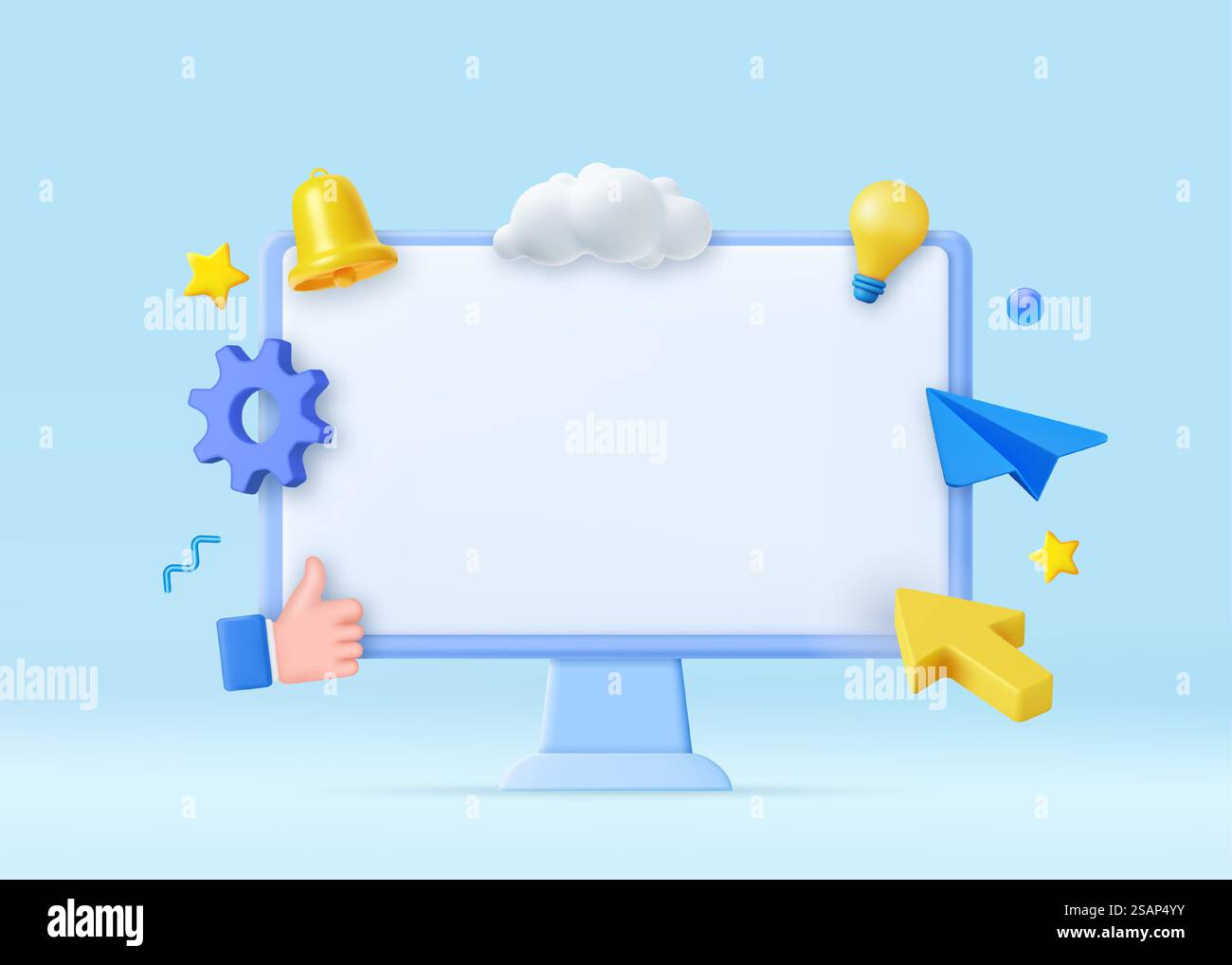 3d Mock up Desktop computer. Screen device mockup blank monitor ...