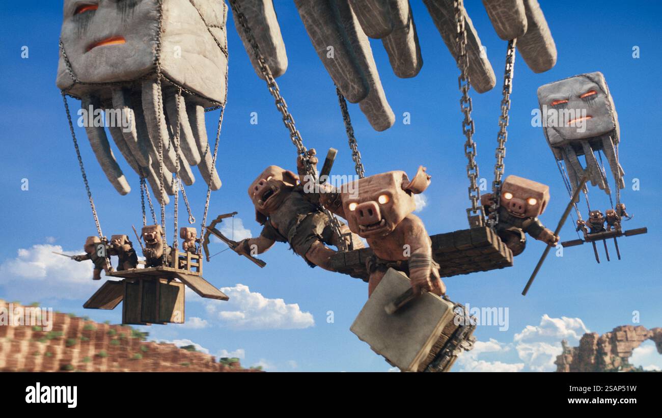 A Minecraft Movie (2025)Ghasts and Piglins *Filmstill - Editorial Use ...