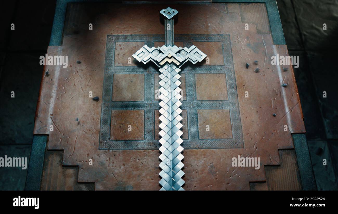 A Minecraft Movie (2025)An IronSword on a Crafting Table *Filmstill ...