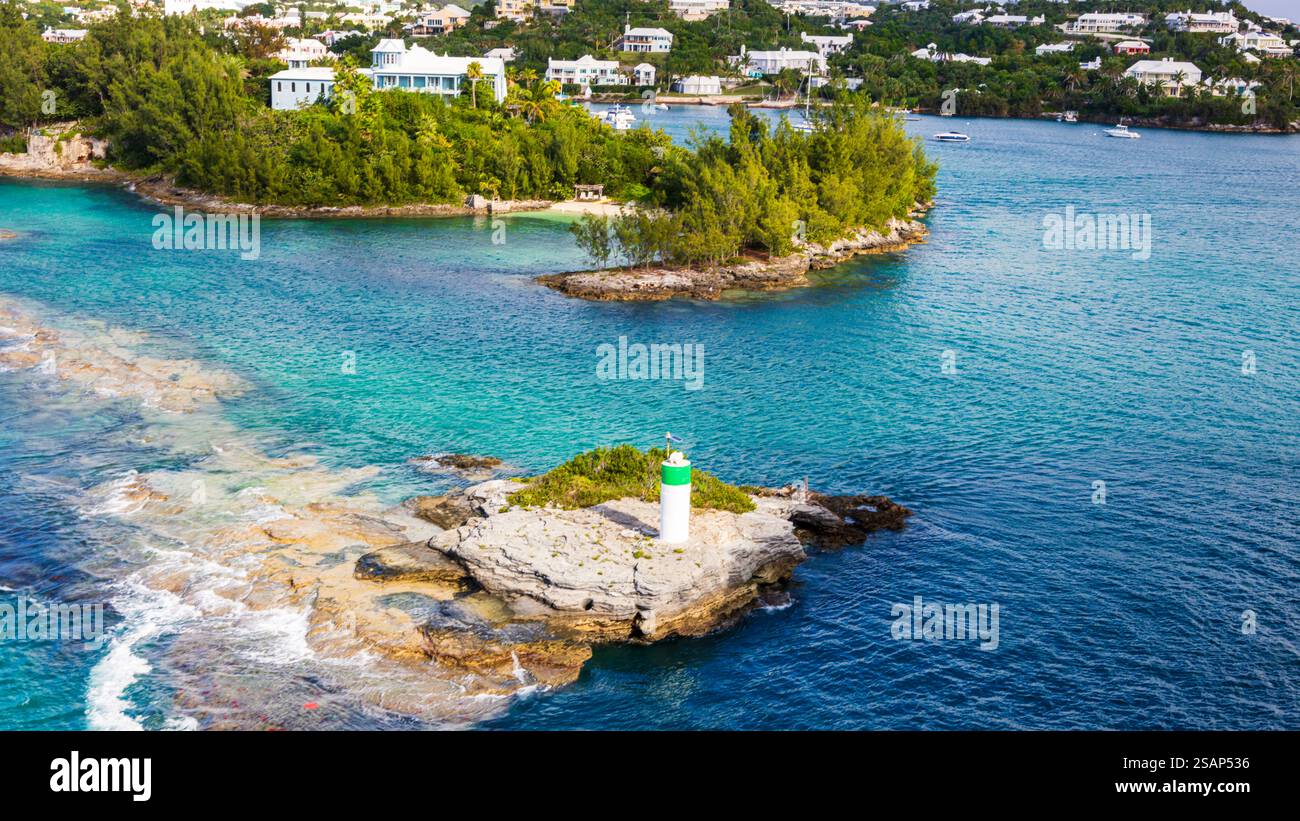 View from cruise ship approaching the port of Hamilton, Bermuda Stock ...