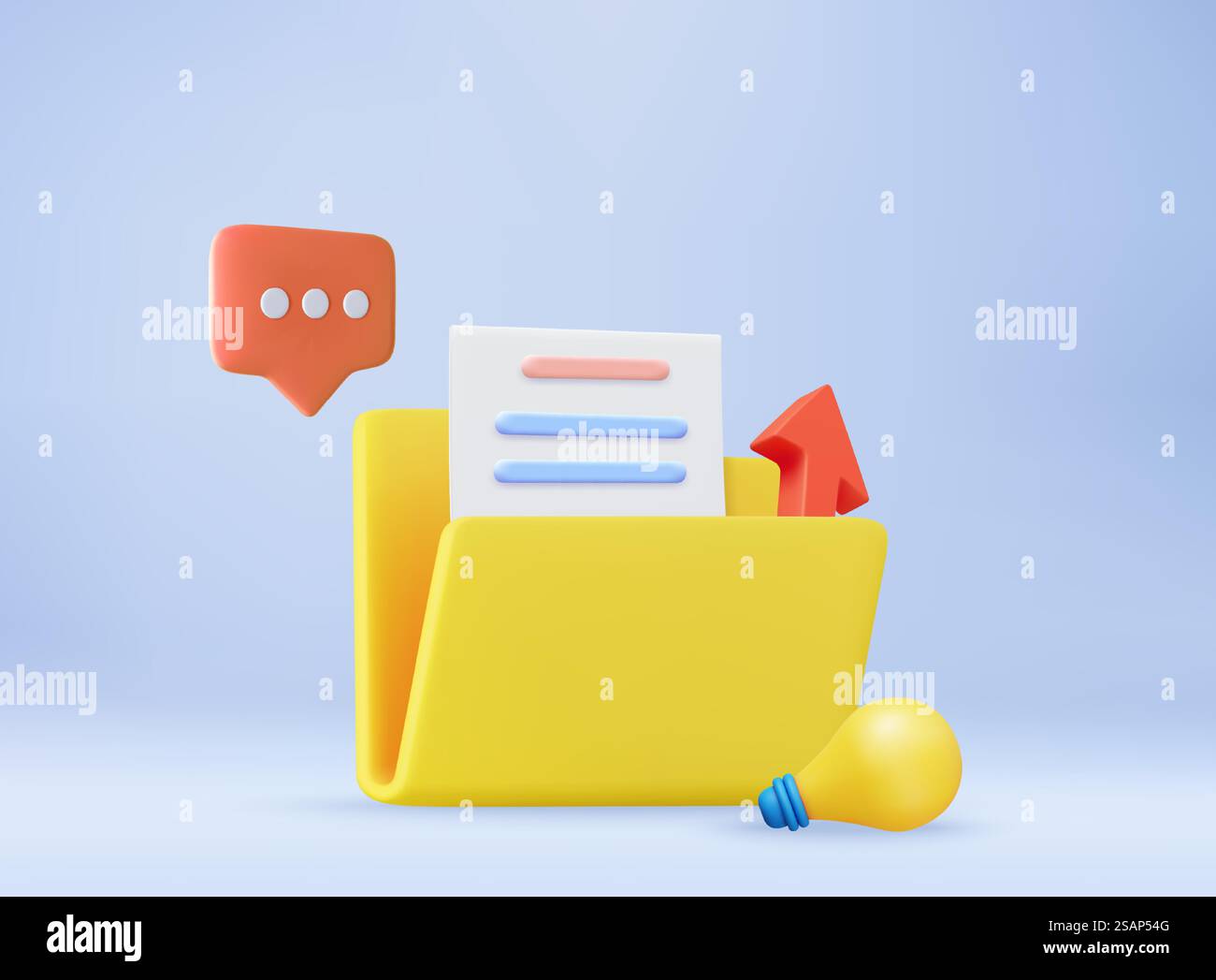 3d case archive for document, reports. Business folder, document, file ...