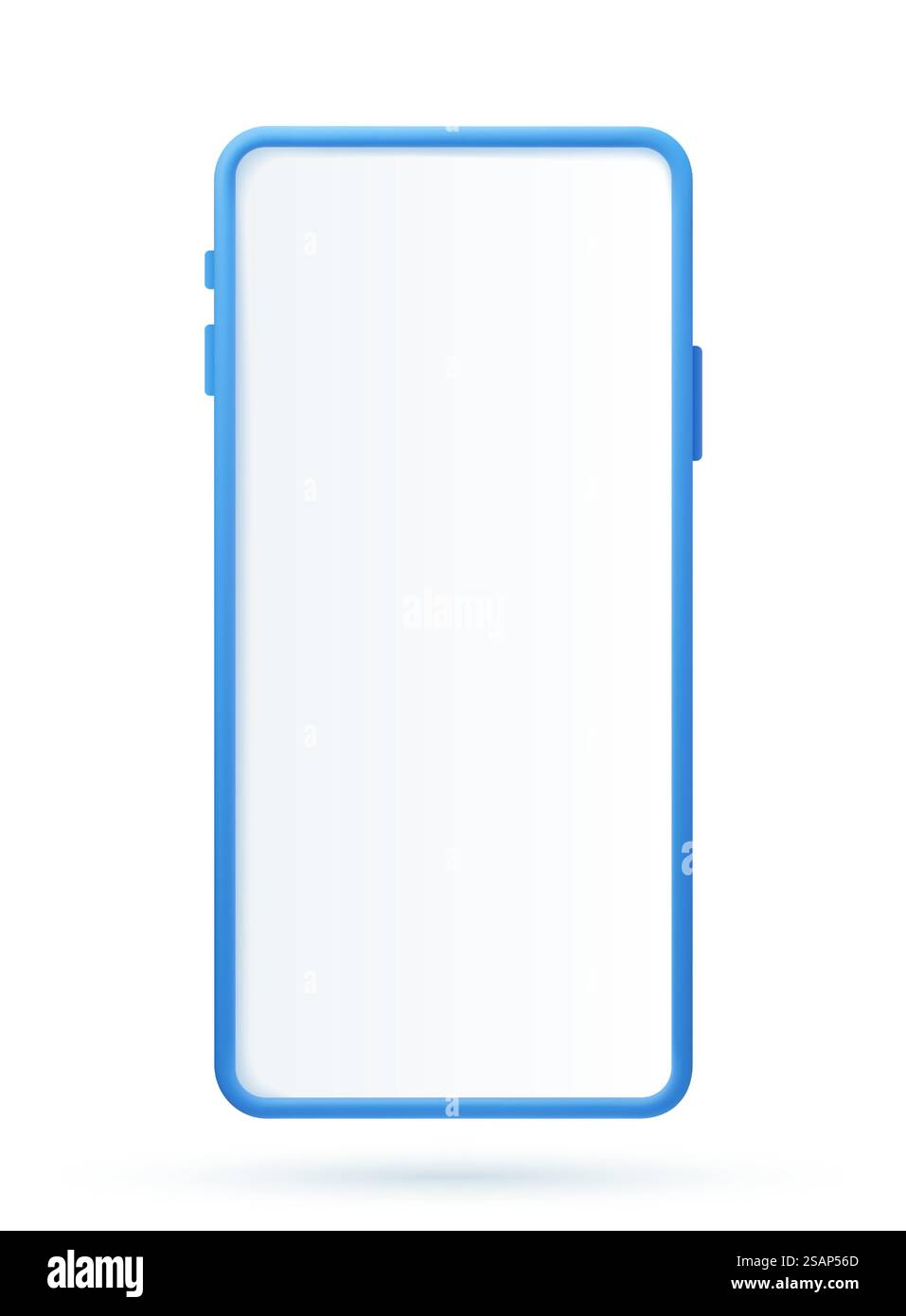 3D Render Smartphone mockup with blank white screen on a white ...