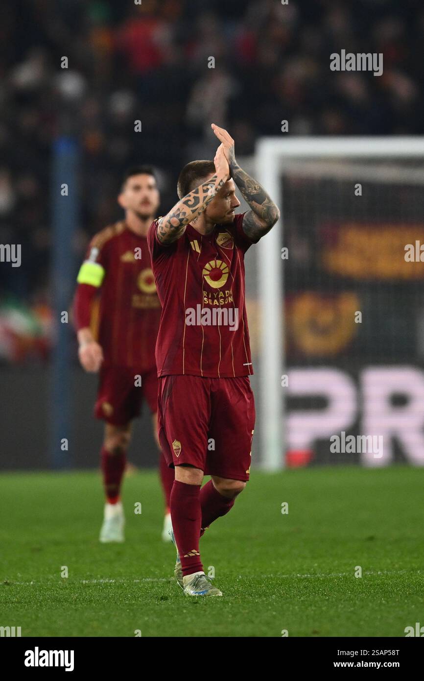 Angeliño of A.S. Roma celebrates after scoring the goal to make it 0-0 ...