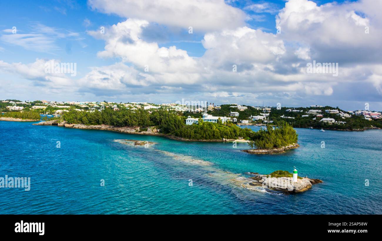 View from cruise ship approaching the port of Hamilton, Bermuda Stock ...