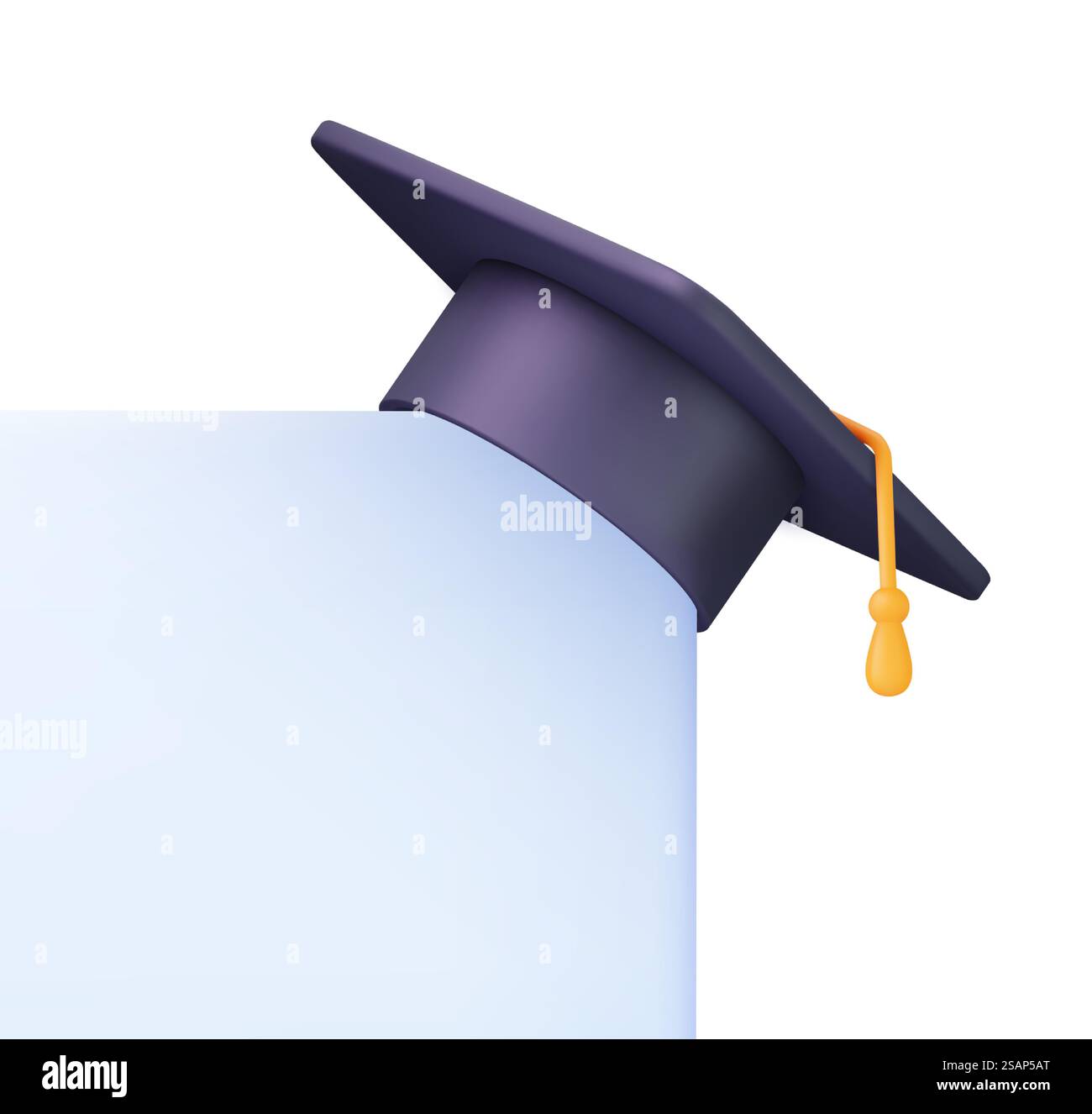 3d Graduation cap icon. High school college university complete ...