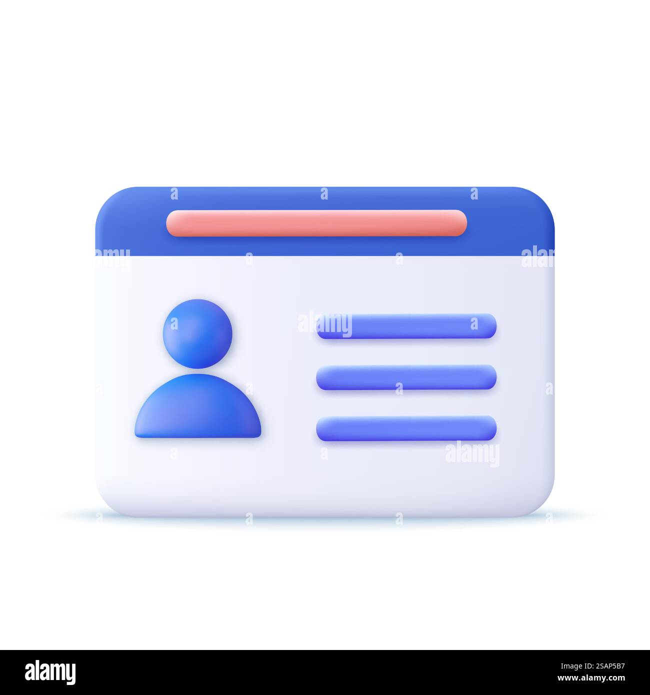 3d Driver license, id card, plastic card, badge icon. 3d rendering ...