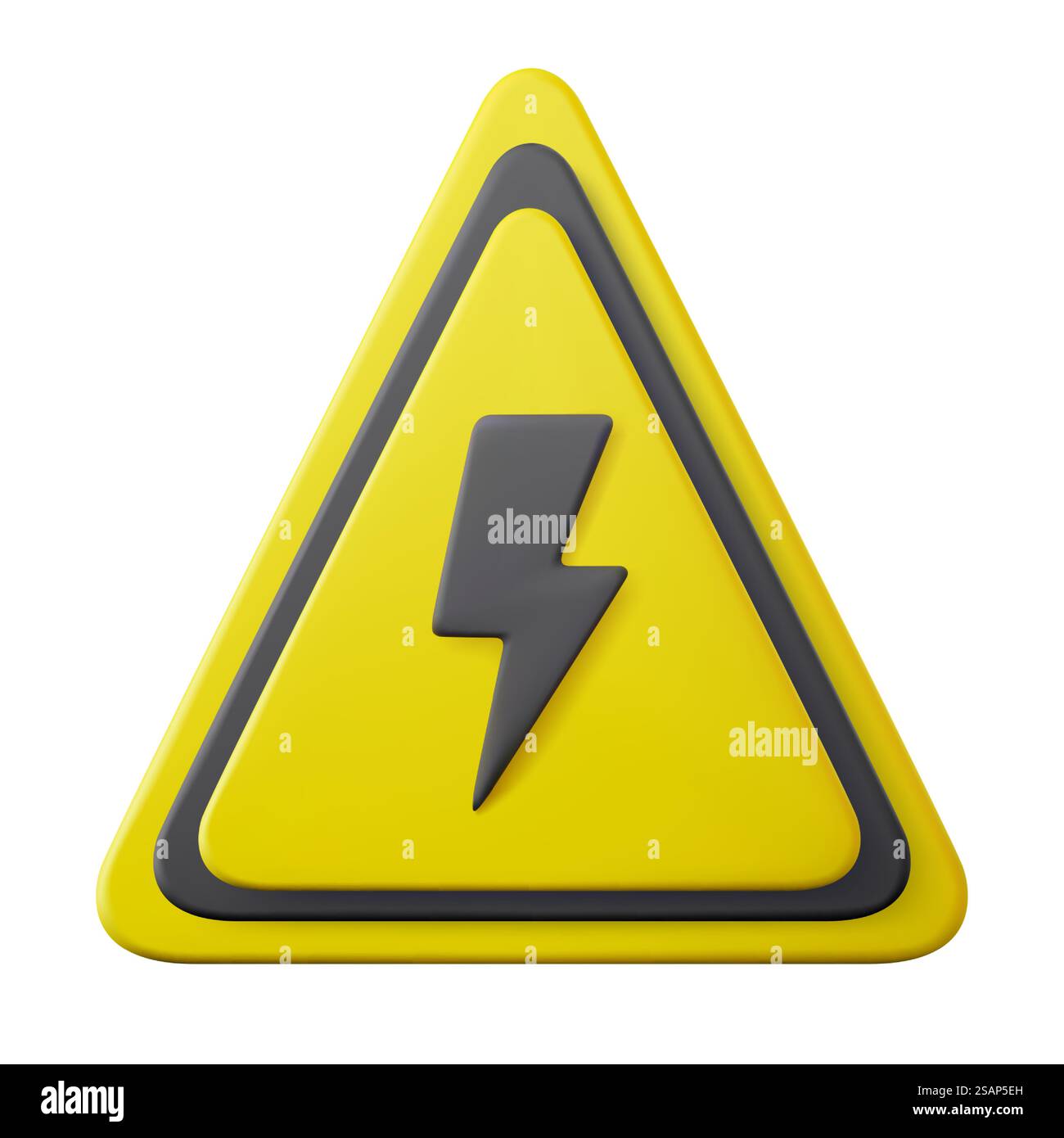 3d High voltage icon, danger. Electric hazard sign with lighting or ...