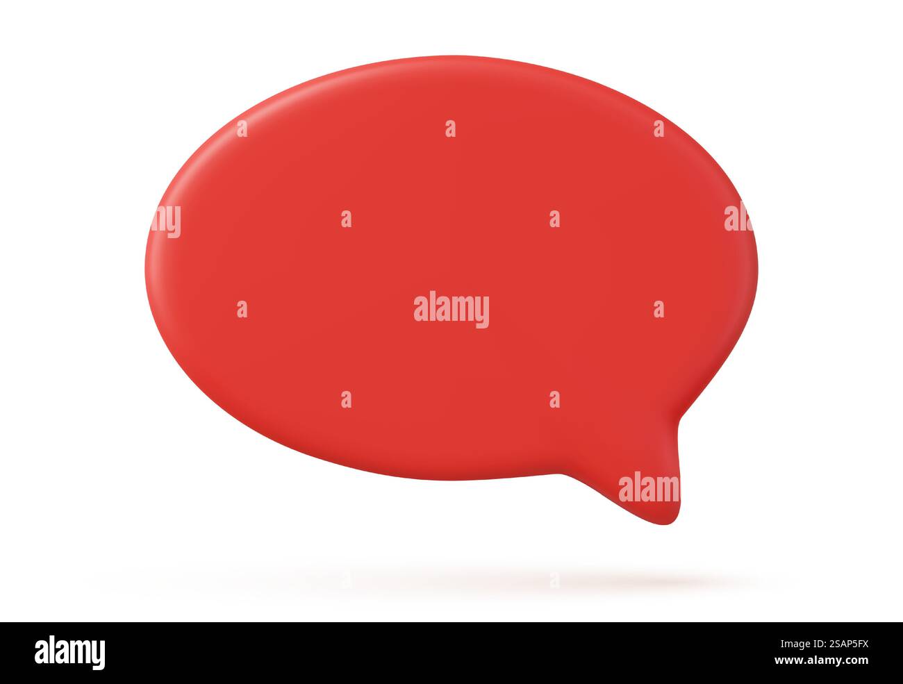Blank red speech bubble pin isolated on white background 3D rendering ...