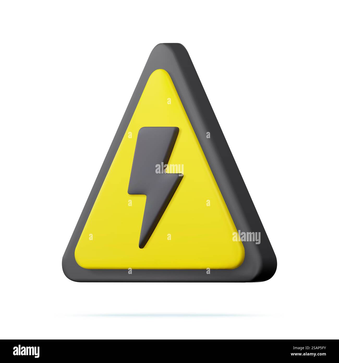 3d High voltage icon, danger. Electric hazard sign with lighting or ...
