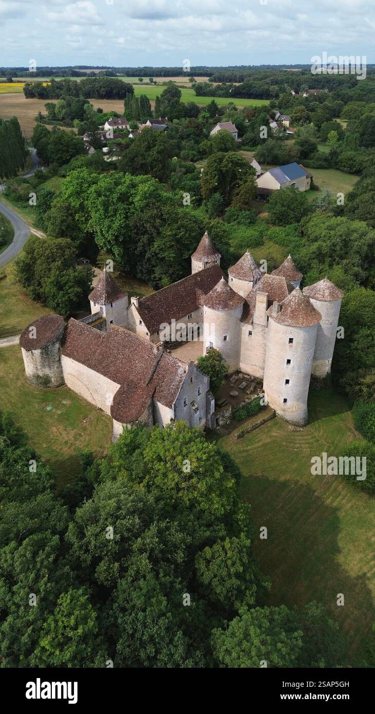 drone photo Forges castle france europe Stock Photo - Alamy