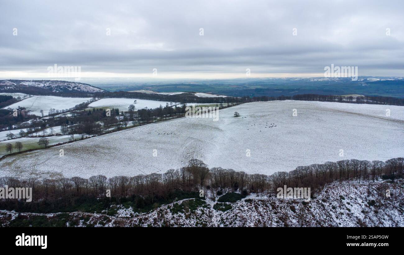 Somerset Hills In melting Snow Stock Photo - Alamy