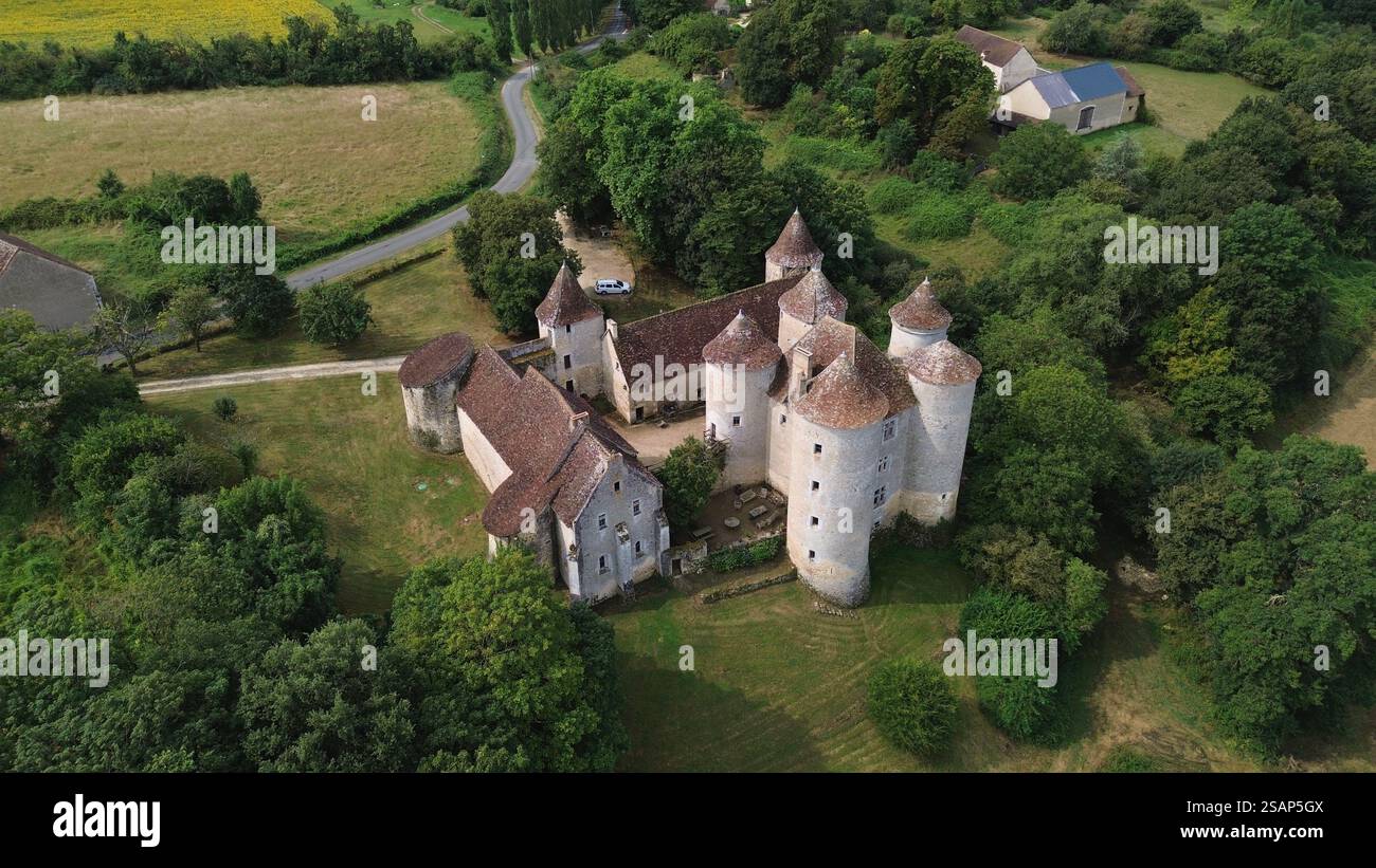 drone photo Forges castle france europe Stock Photo - Alamy
