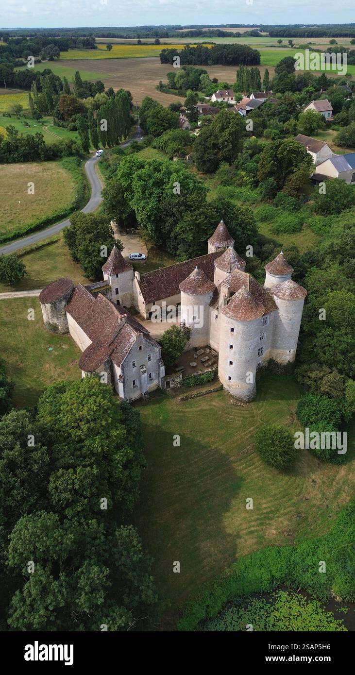 drone photo Forges castle france europe Stock Photo - Alamy