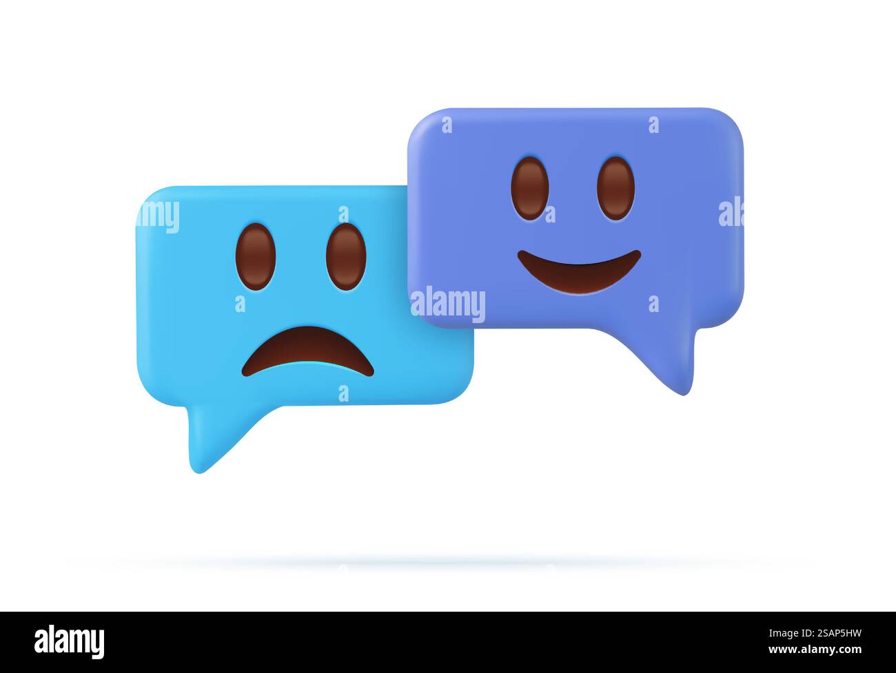 3d speech bubbles with emoticons happy and sad facial symbols hi-res ...