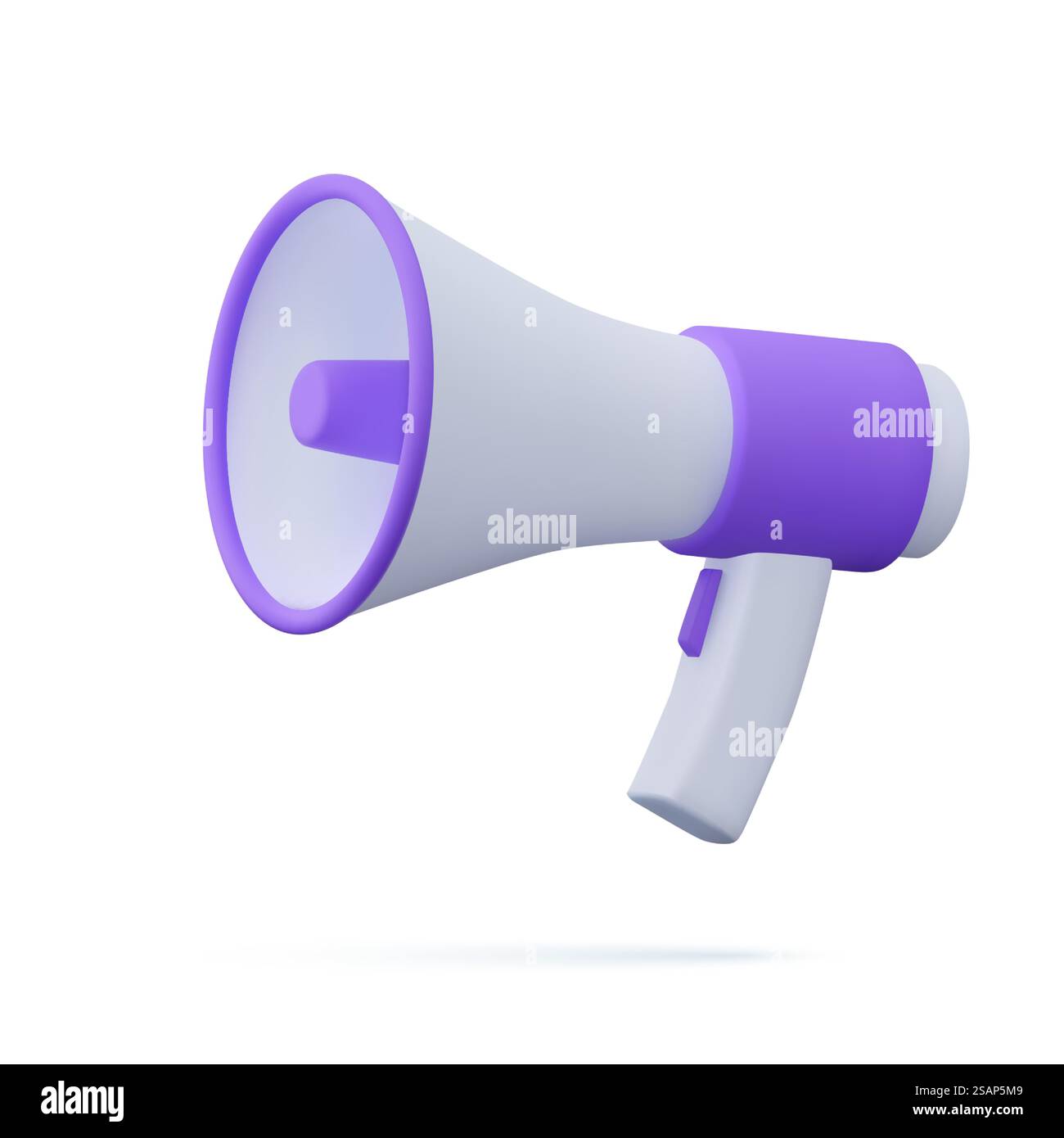 3d plastic megaphones icon with shadow isolated on white background ...