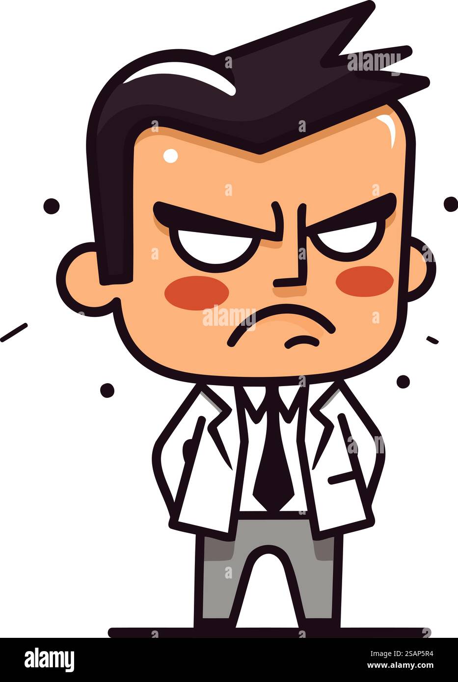Angry Boss Vector Cartoon Illustration of Businessman Vector Character ...