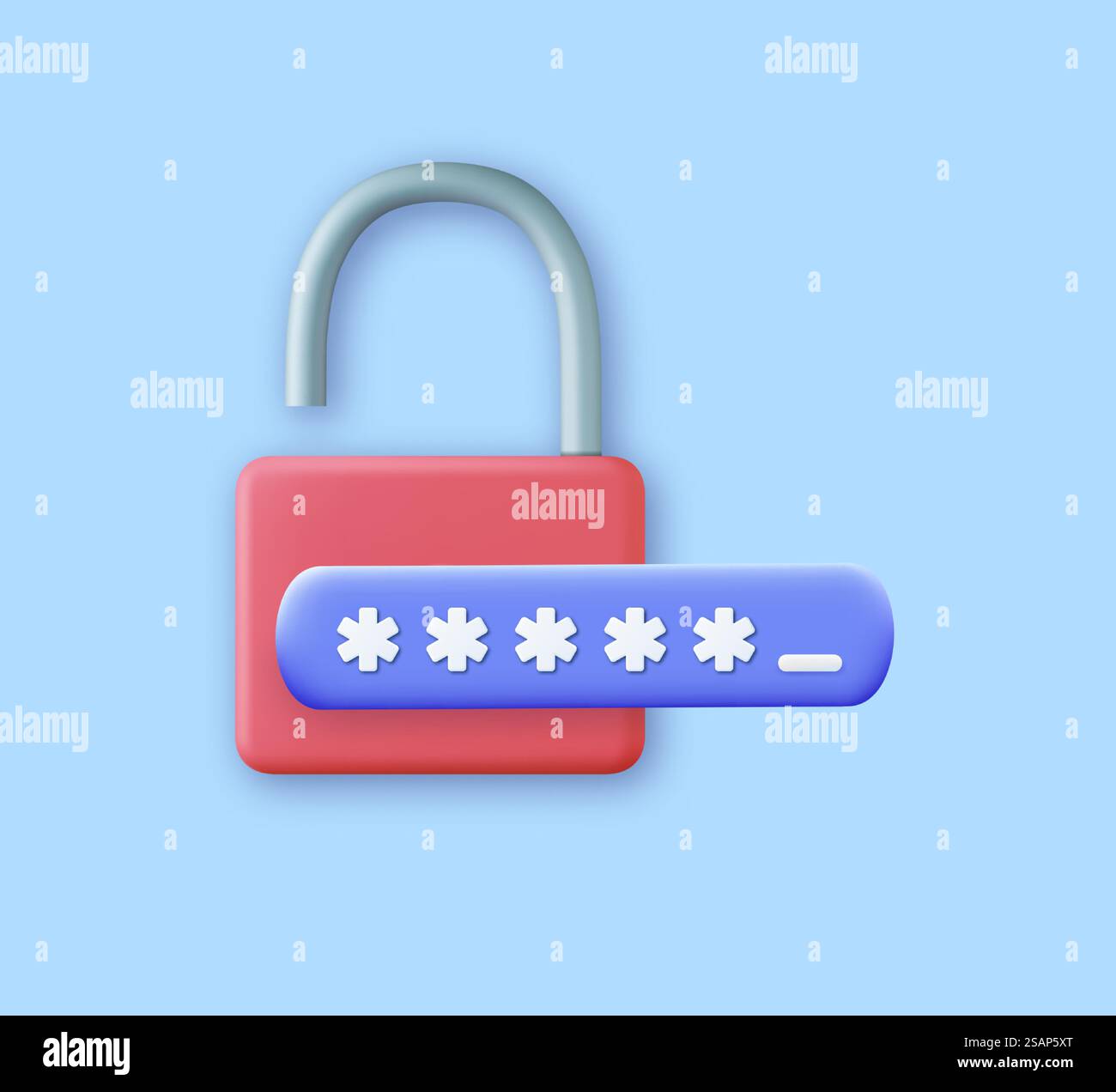 3d Password protected icon. secure login concept. 3d rendering ...