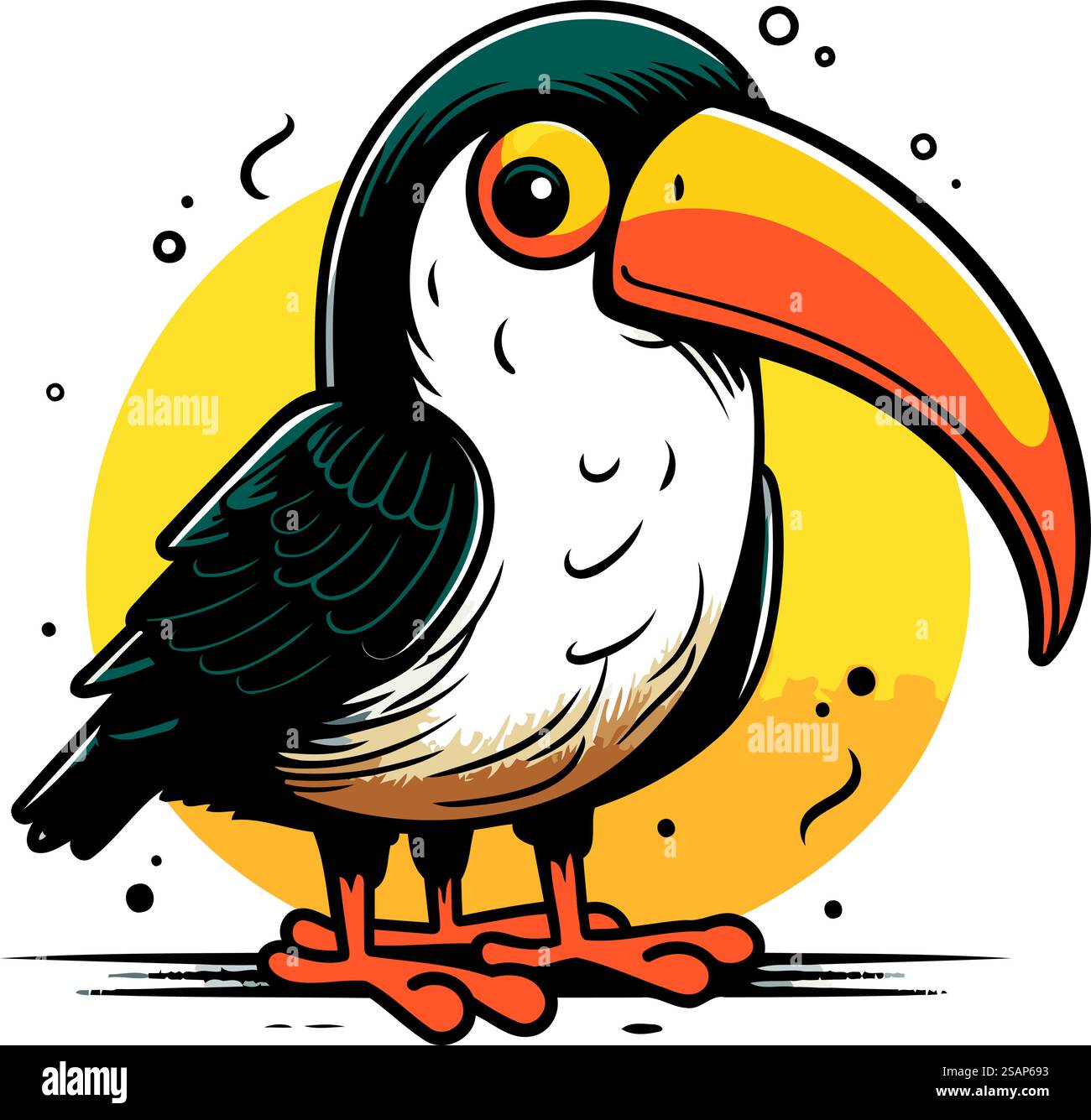 Toucan bird. Vector illustration. Isolated on white background Stock ...