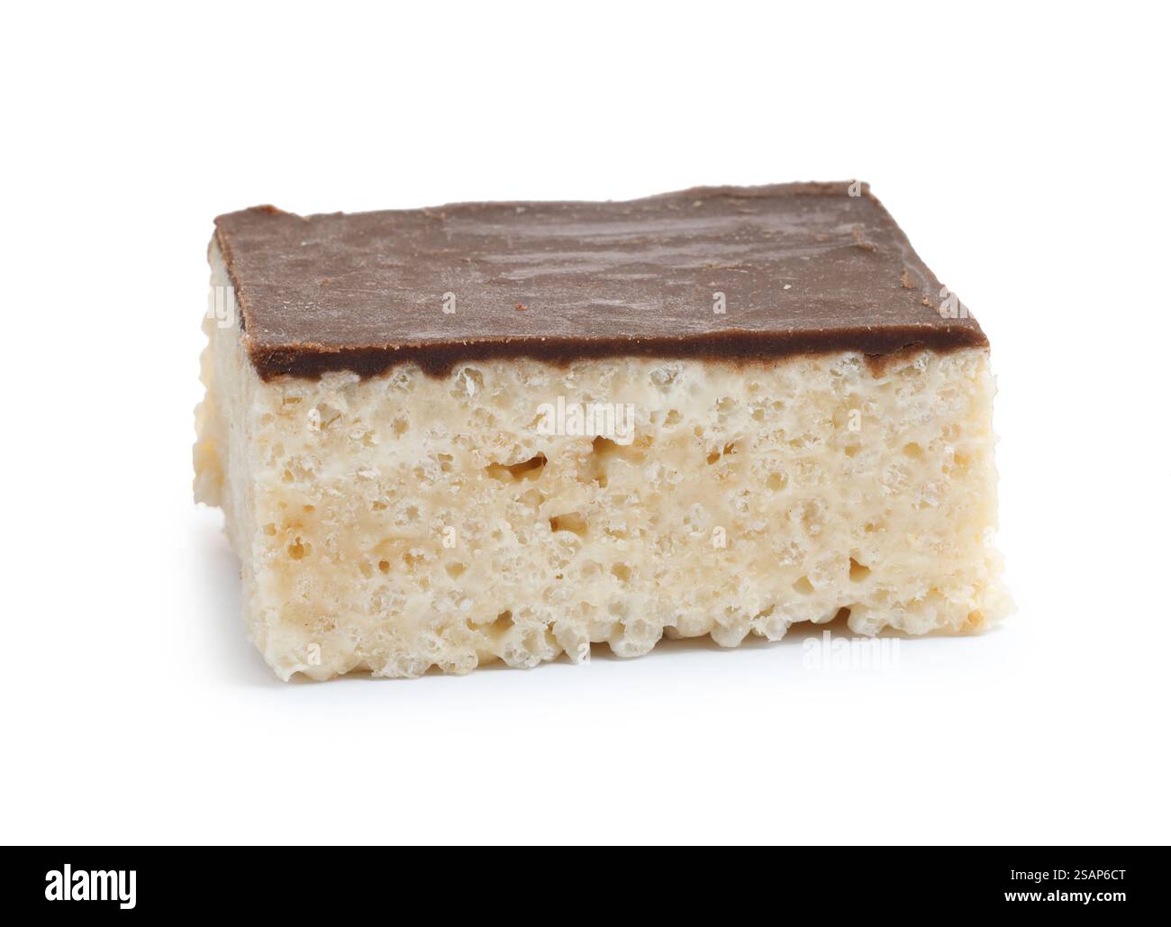 Delicious chocolate puffed rice bar isolated on white Stock Photo - Alamy