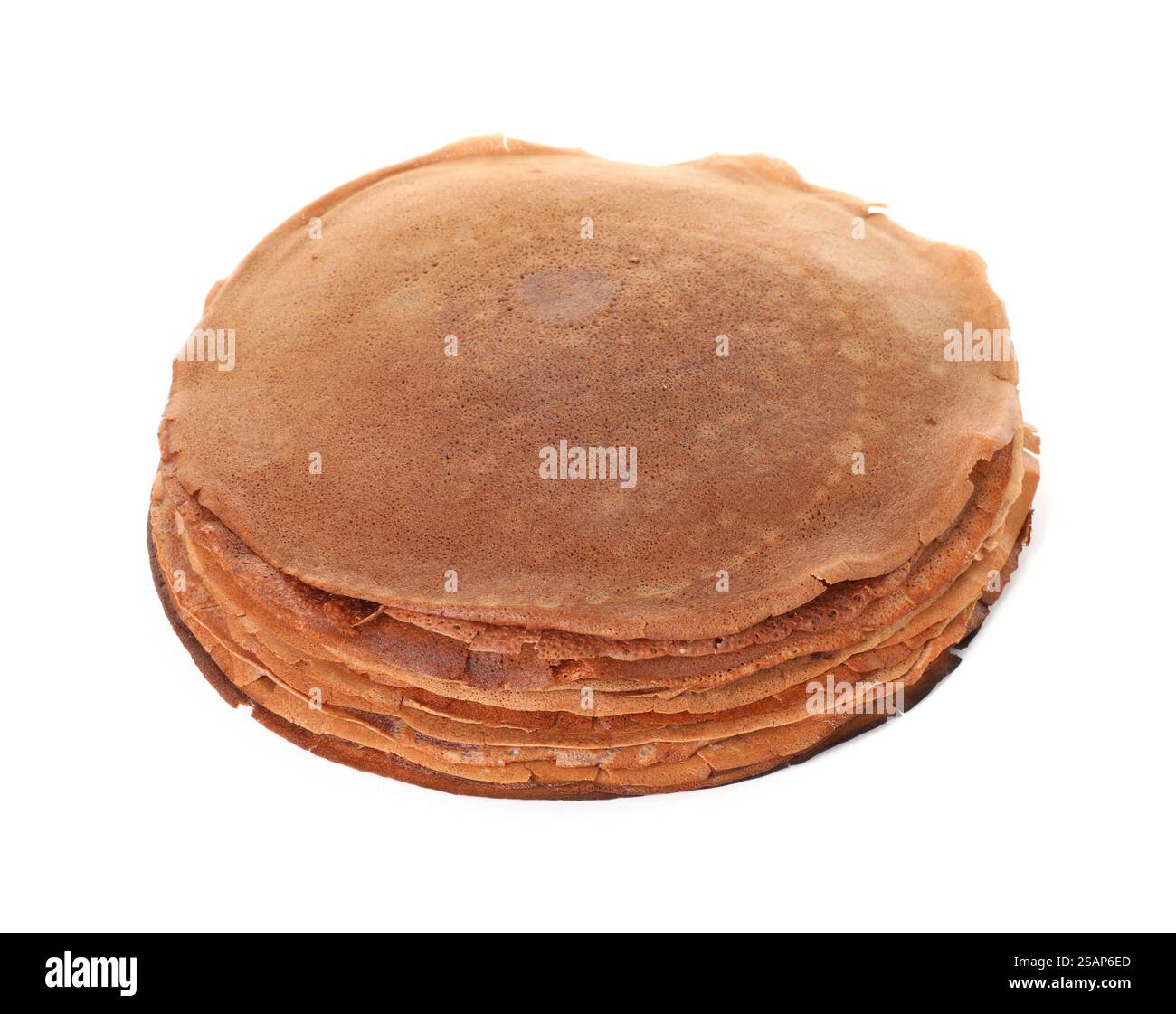 Stack of delicious chocolate crepes isolated on white Stock Photo - Alamy