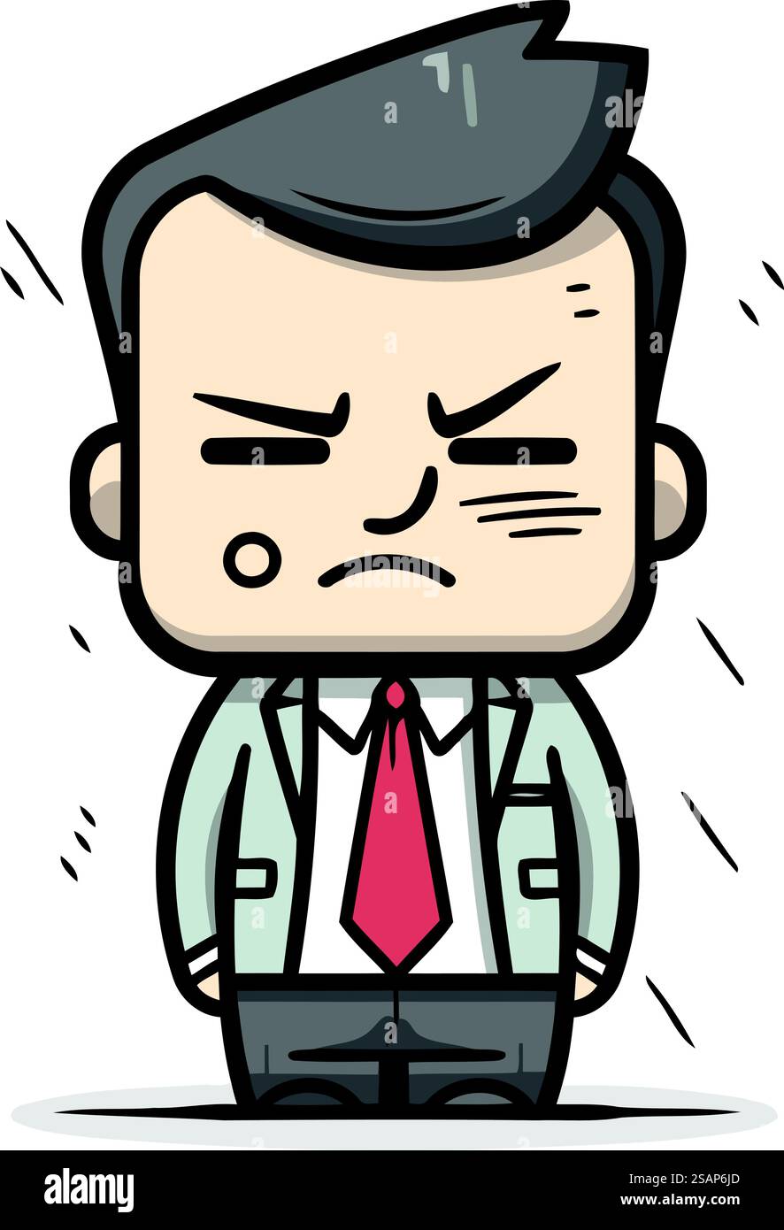Angry boss cartoon in flat design. Vector illustration isolated on ...