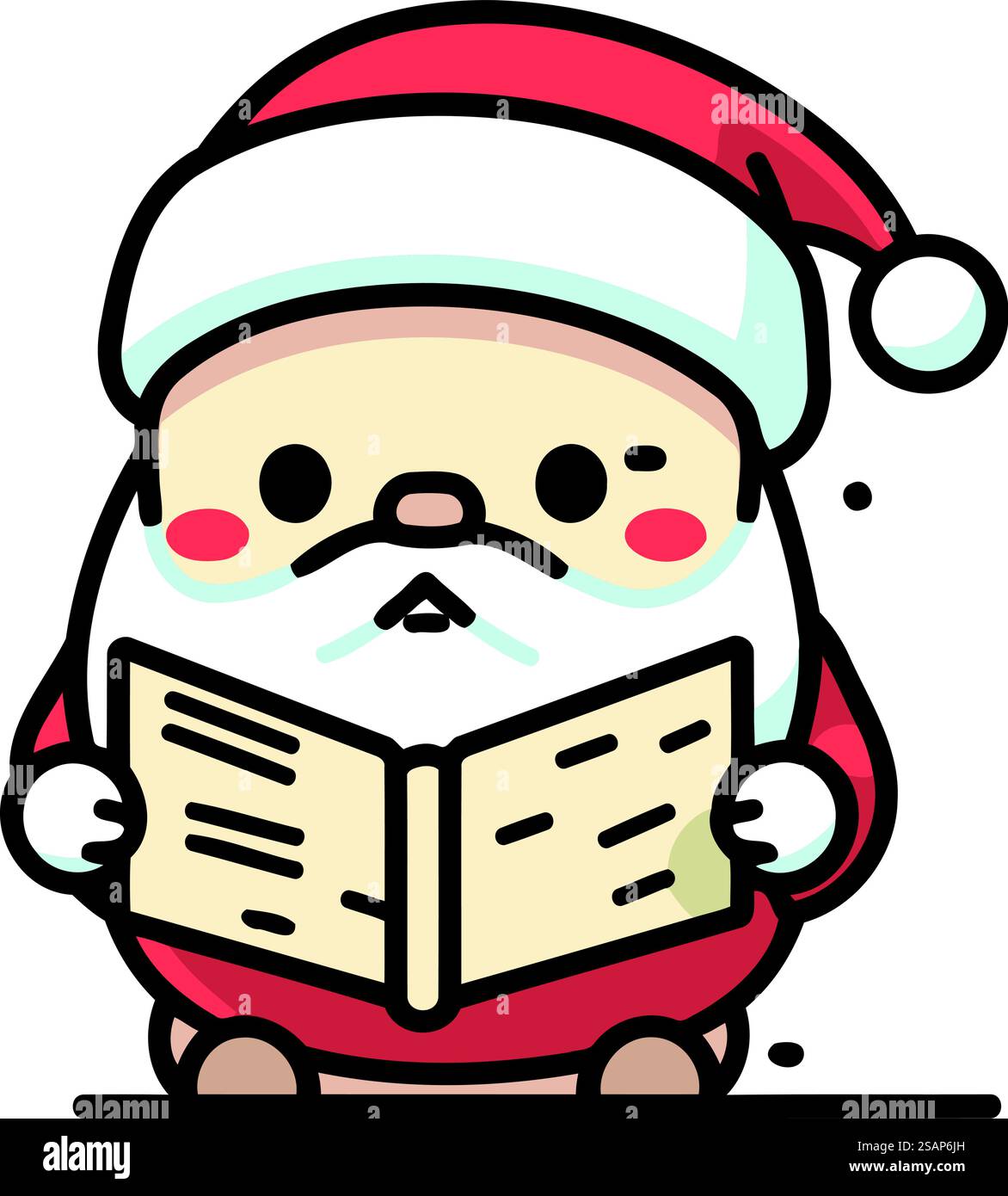 santa claus reading a book. merry christmas vector illustration Stock ...