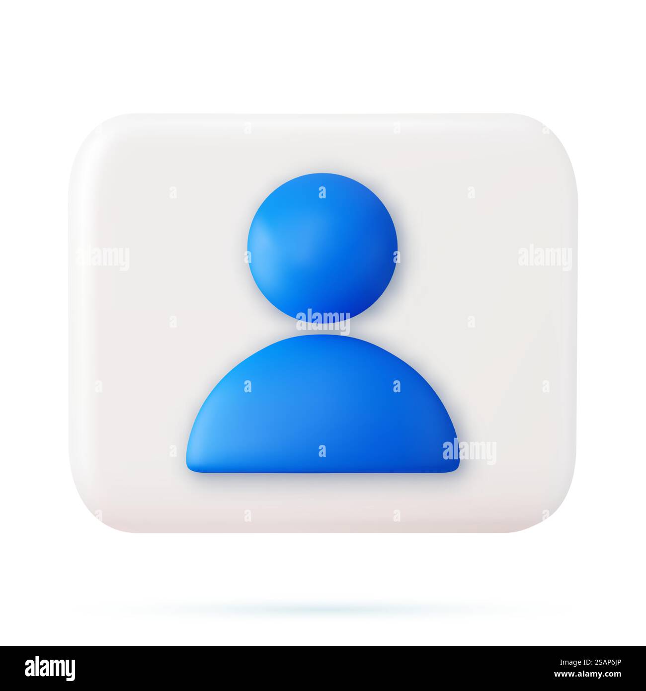 3d square white icon button person symbol isolated on white background ...