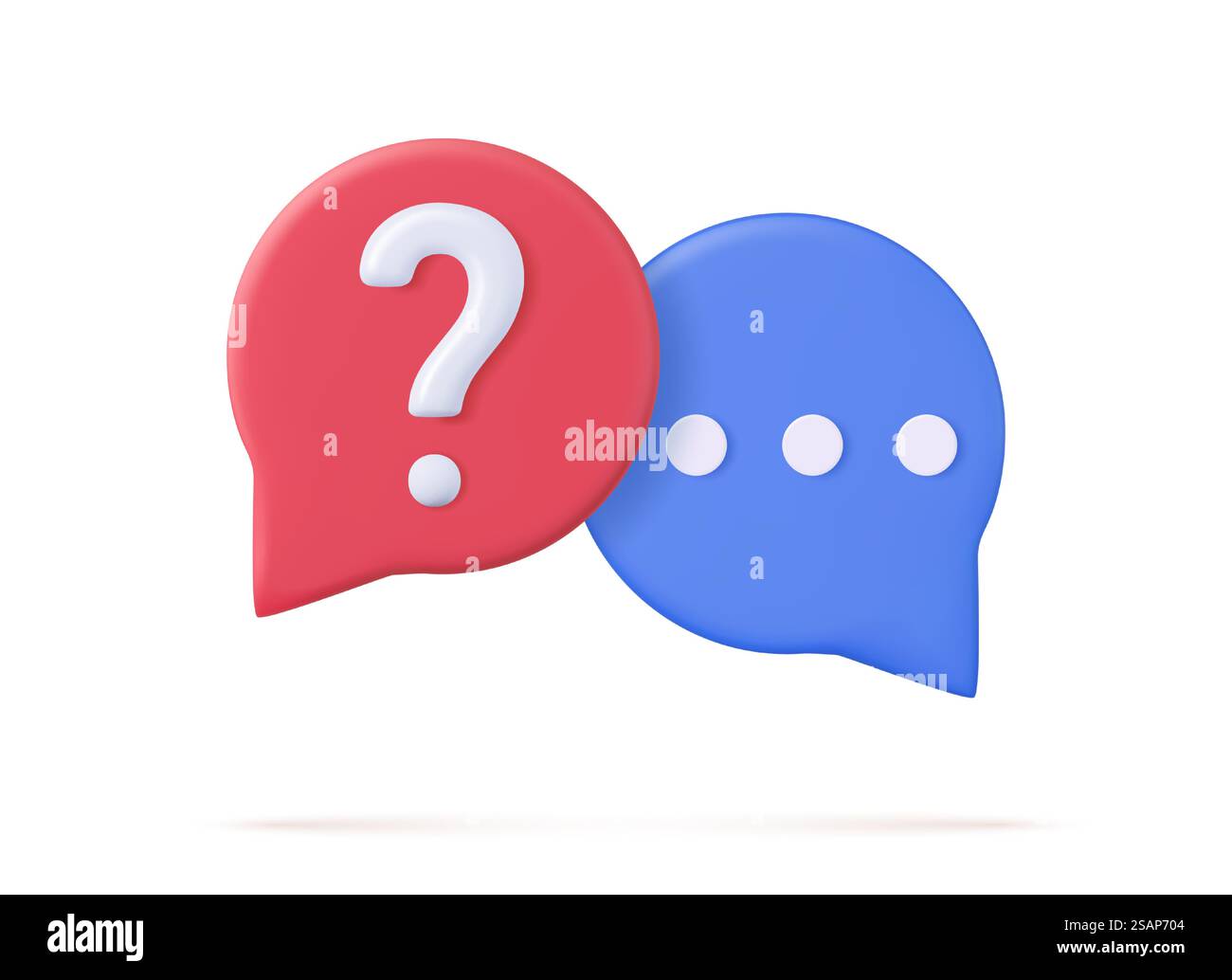 3d rendering faq icon, question mark with bubble chat. 3d rendering. Vector illustration. 3d ...