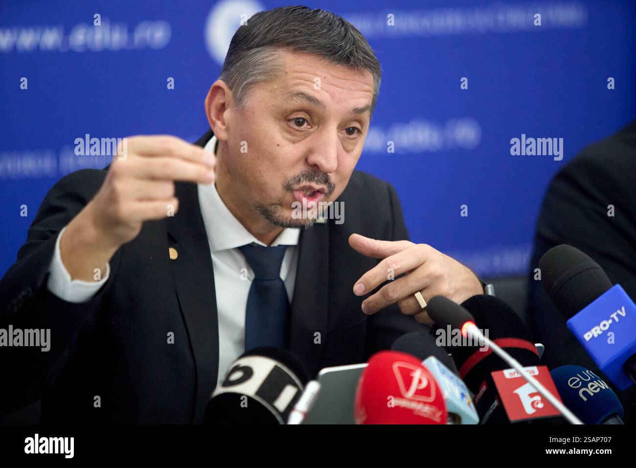 Bucharest, Romania. 30th Jan, 2025: Daniel David, the Romanian Minister of Education, speaks ...