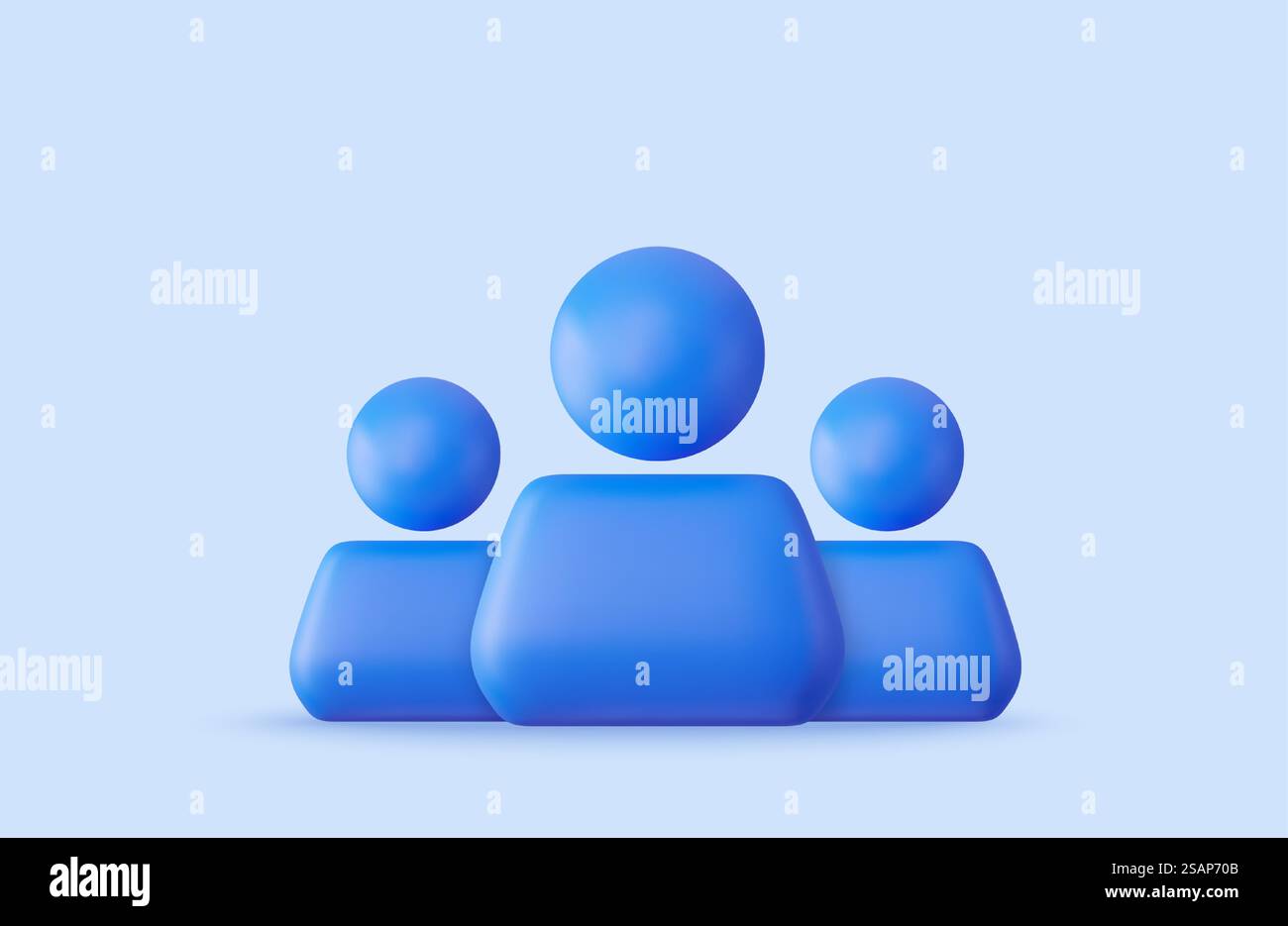 3d leadership Bunch of people user social network icon. 3d rendering ...
