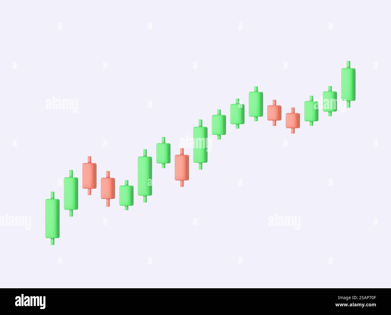 3d Growth stock diagram financial graph or business investment market ...
