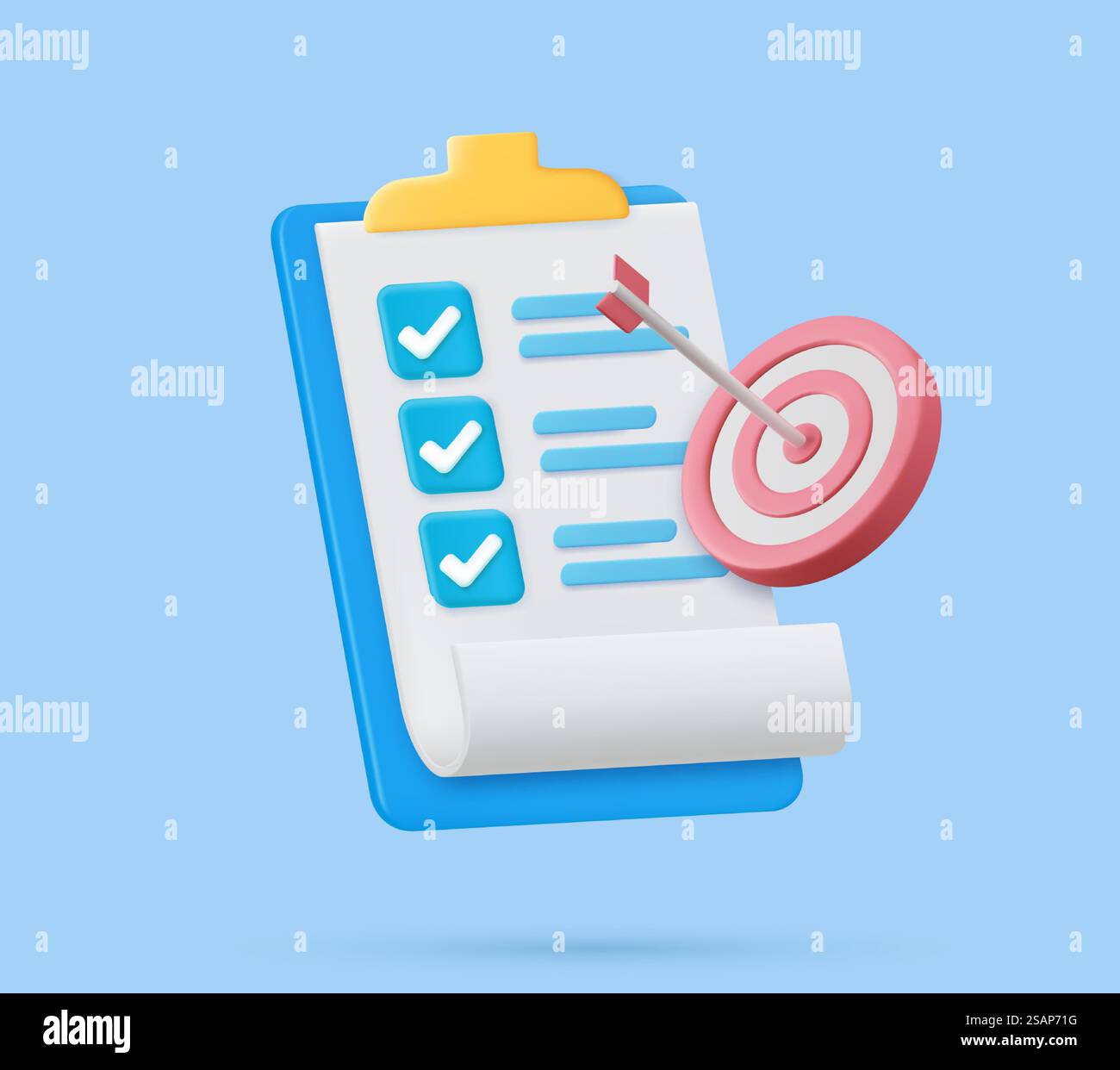 3d Clipboard Checklist Symbol Assignment Target Icon Project Task Management And Effective