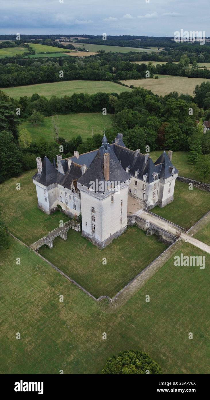drone photo Isle Savary castle france europe Stock Photo - Alamy