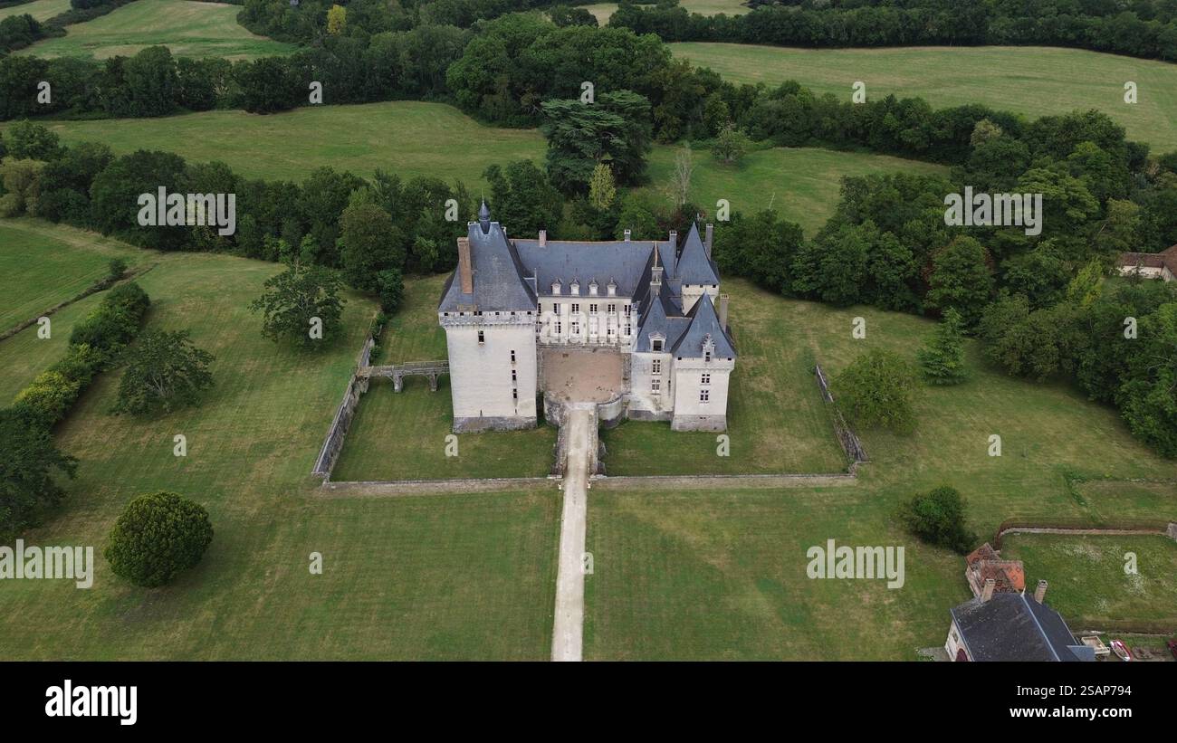 drone photo Isle Savary castle france europe Stock Photo - Alamy