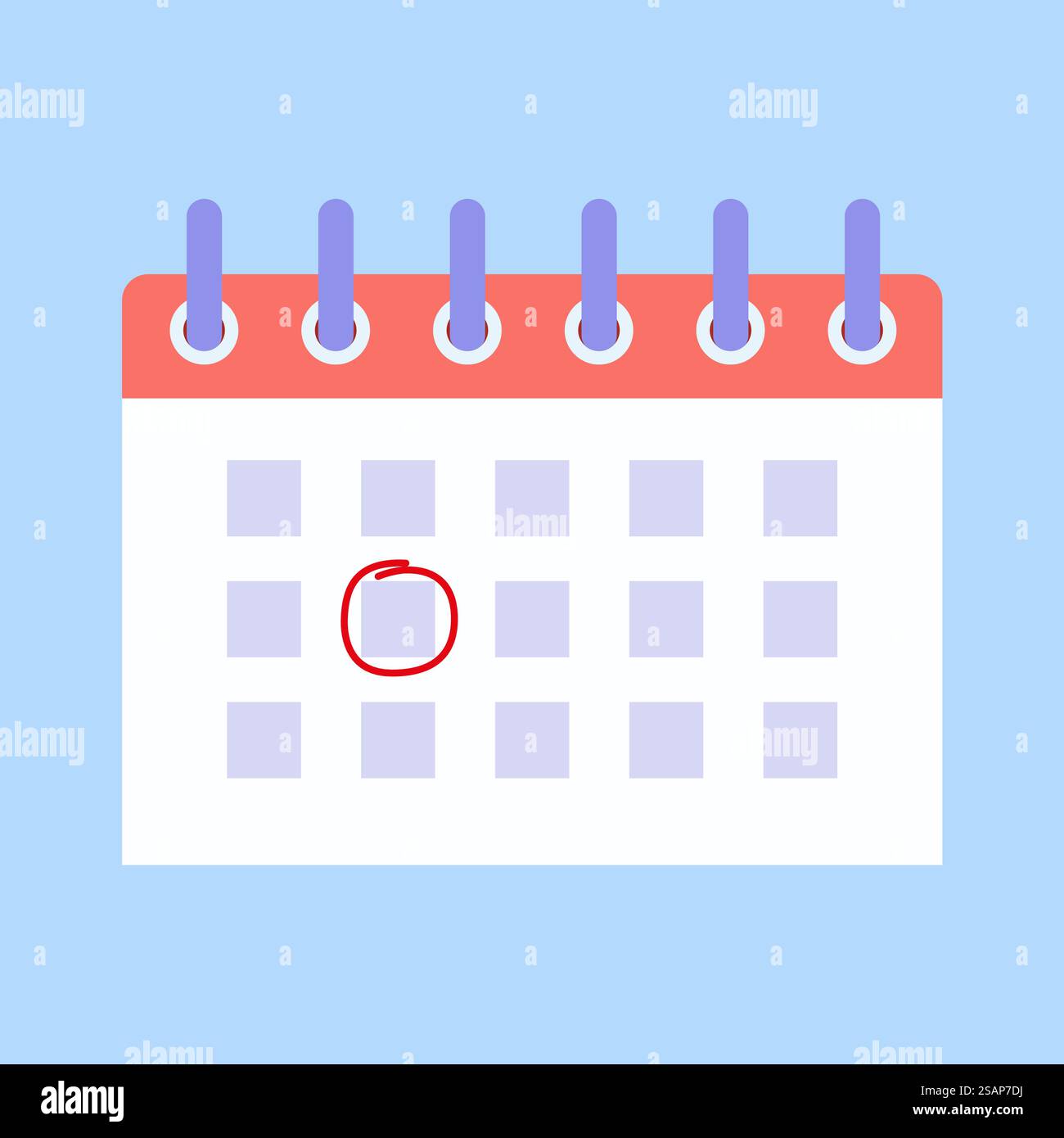calendar reminder date spiral icon and red circle, style simple ...