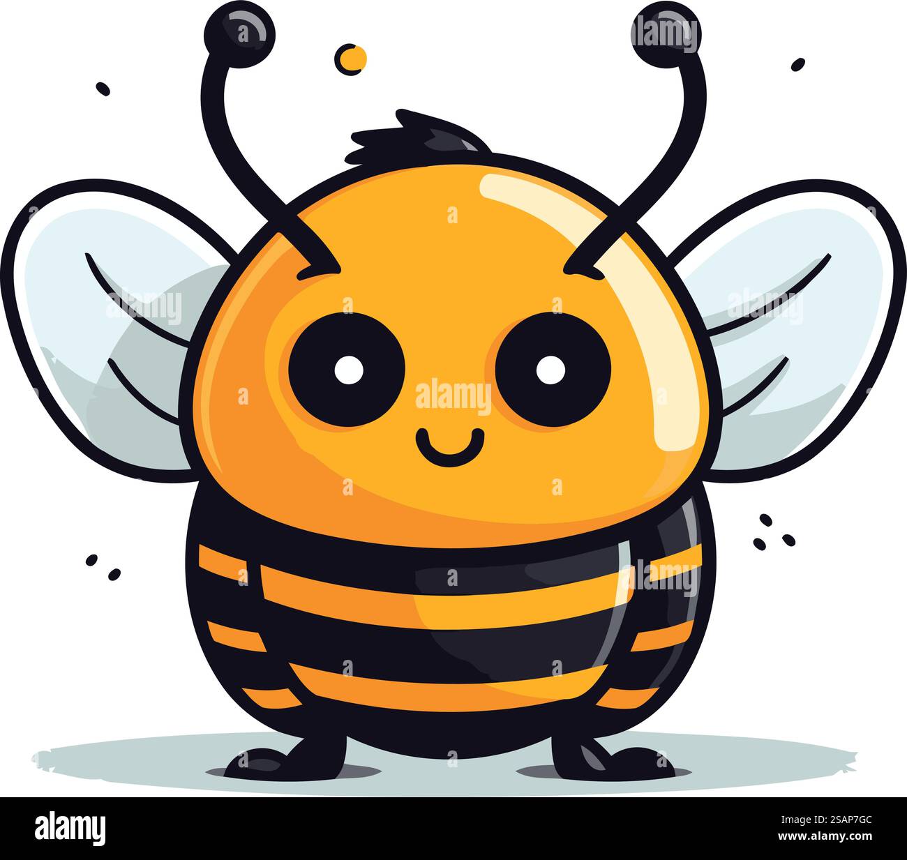 Cute cartoon bee. Vector illustration. Isolated on white background ...