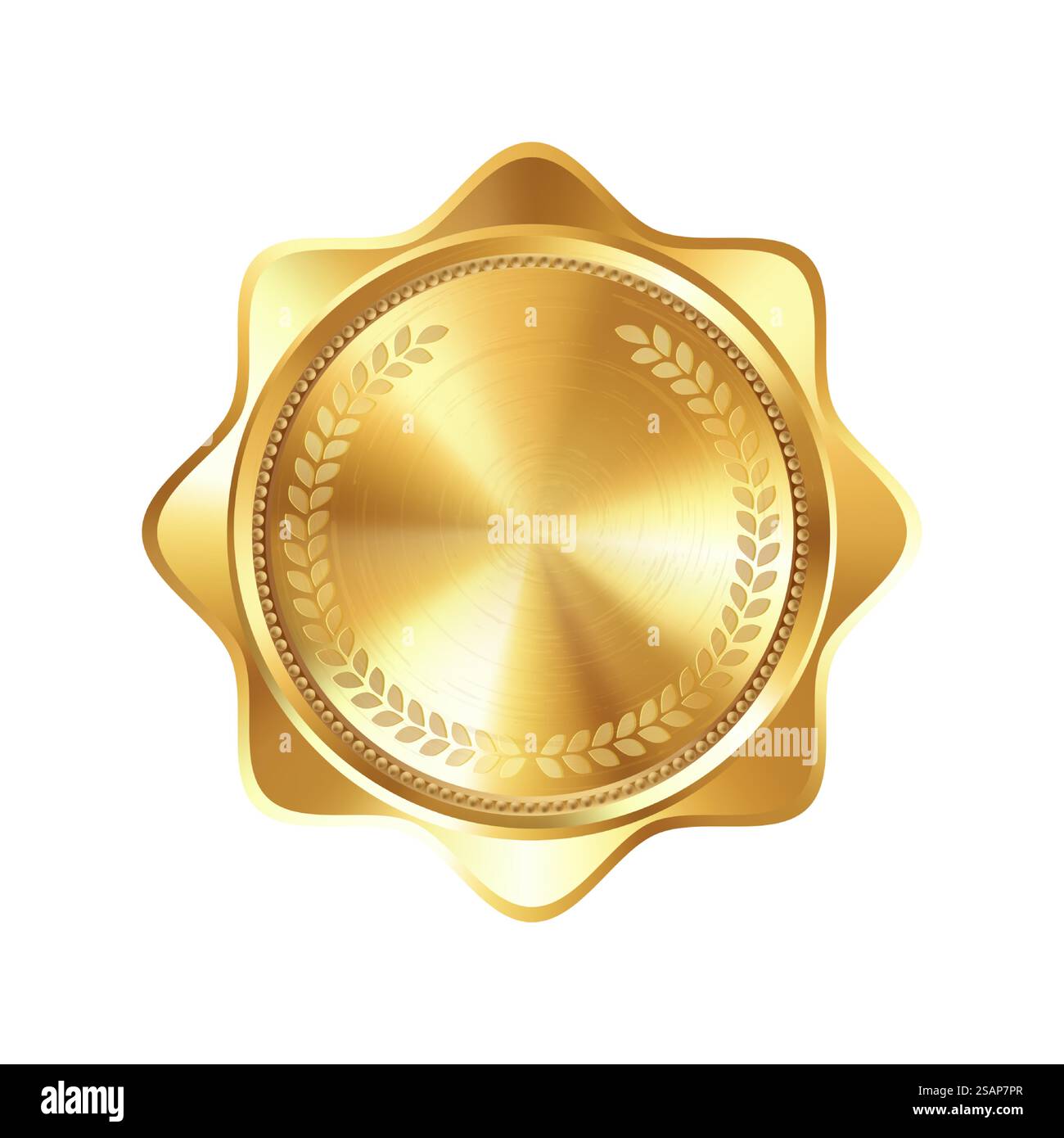 Blank golden medal templates with engraved laurel wreath. Versatile ...