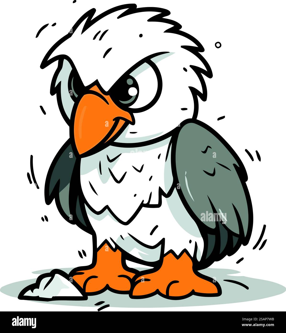 Eagle cartoon character vector illustration on white background. Vector ...