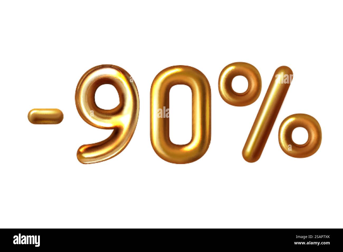 Discount shopping realistic golden balloon minus ninety percent symbol ...