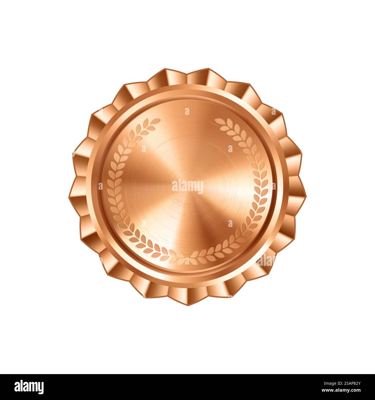 Blank bronze medal template with engraved laurel wreath. Versatile ...