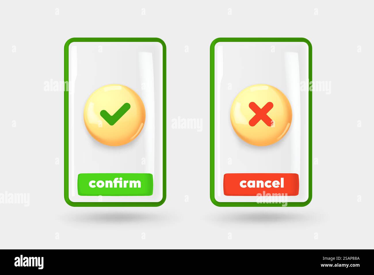 3D Right and Wrong Button in Round Shape Stock Vector Image & Art - Alamy