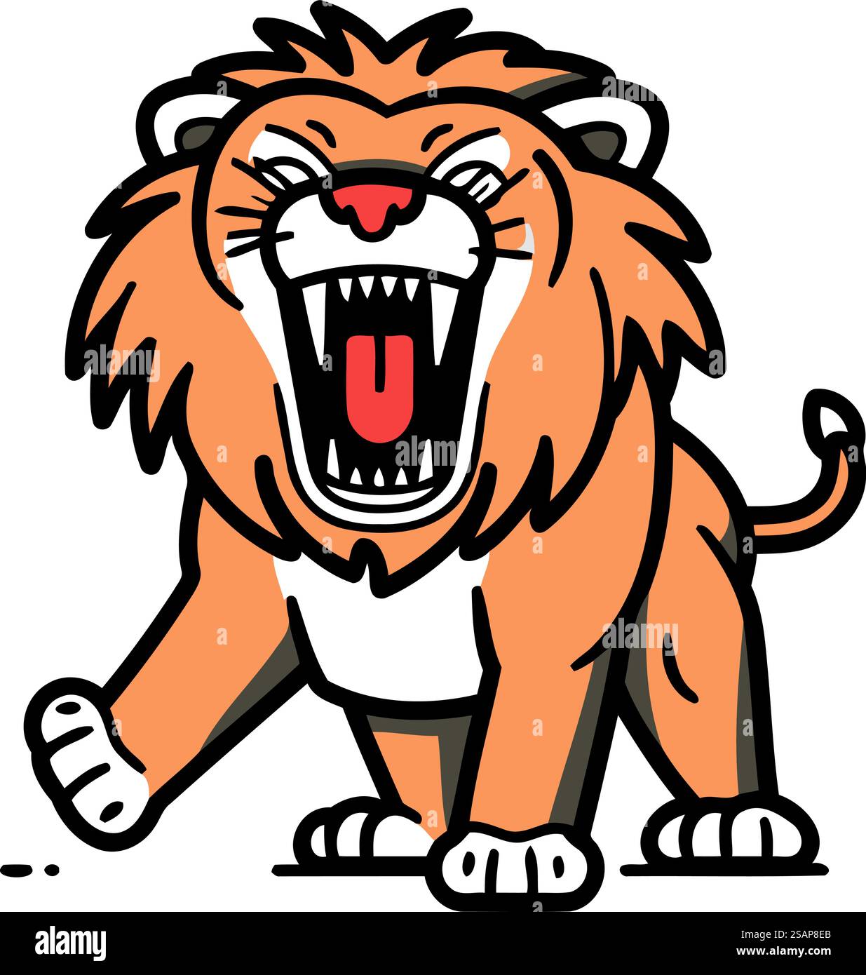 Clipart Lion Roaring Cartoon Lion Roaring Stock Vector By