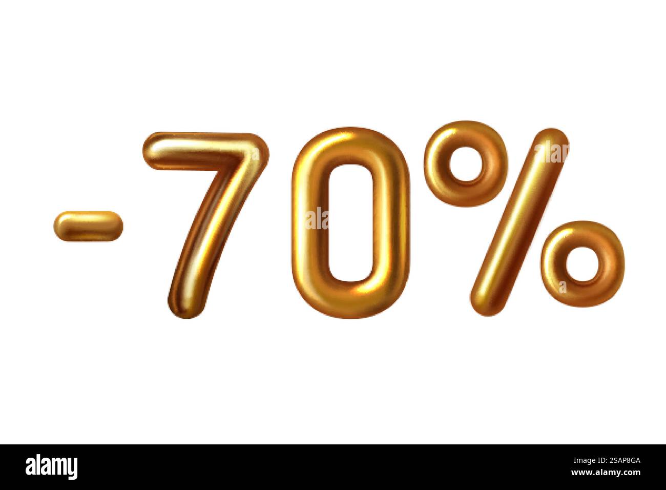 Discount shopping realistic golden balloon minus seventy percent symbol ...
